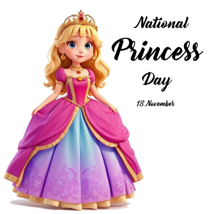 White National Princess Day 18 November Instagram Post Template ...