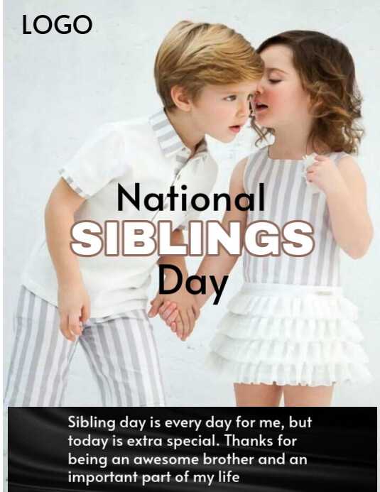 Copy of White National Siblings Day Celebration Flyer (us Letter ...