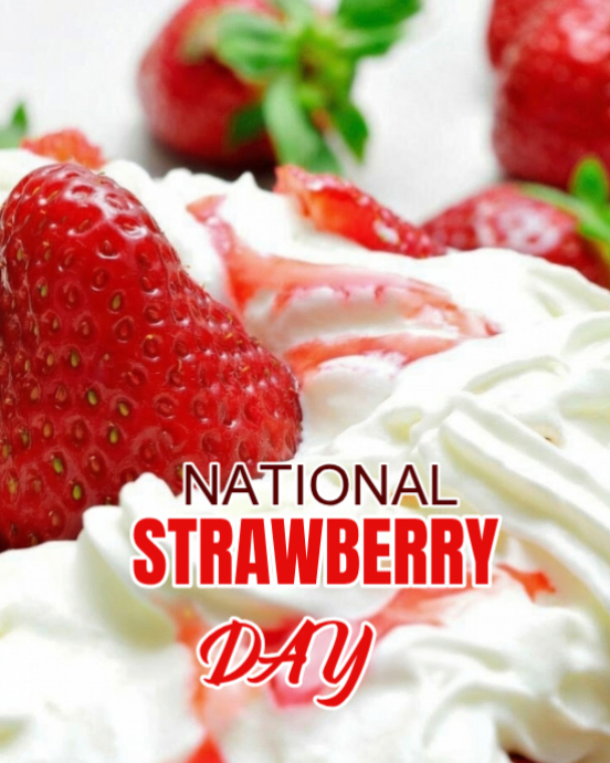 White National Strawberry Day Instagram Portrait Template | PosterMyWall
