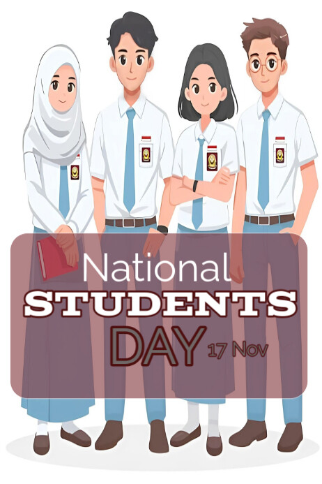 Modèle White National Student Day Poster | PosterMyWall