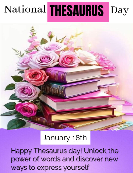 White National Thesaurus Day Template Design Flyer (us Letter ...