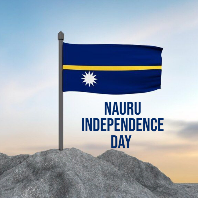 White Nauru Independence Day Instagram Post Template | PosterMyWall