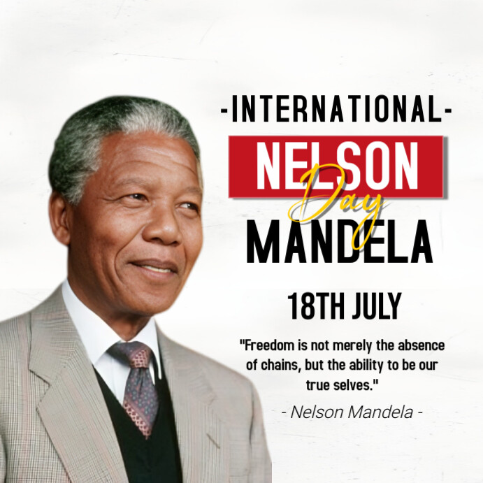 White Nelson Mandela Day Instagram Post Template | PosterMyWall