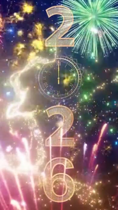 White Neon 2026 New Year Countdown Celebration Template With Fireworks ...