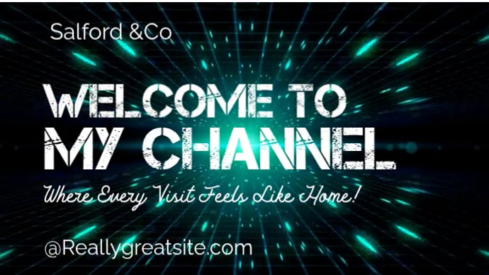 Plantilla De White Neon Green Welcome To My Channel Intro Screen Video