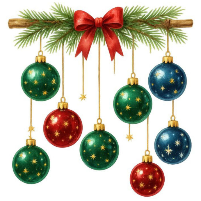 White Neon Hanging Christmas Bauble With Red Bow Instagram Post ...