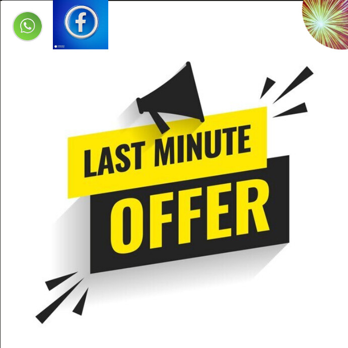 White Neon Last Minute Offers Instagram Post Template | PosterMyWall