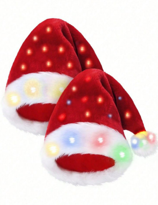 White Neon Led Light Up Santa Hat Flyer (us Letter) Template | PosterMyWall