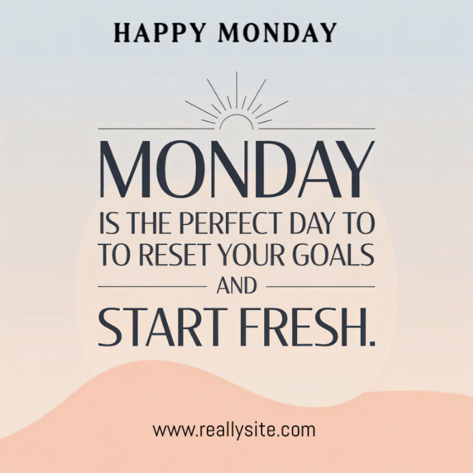 White Neon Monday Motivation Quote – Reset Goals And Start Fresh Poster ...