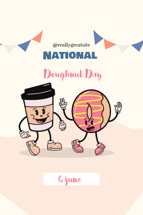 White Neon National Donut Day Poster Template | PosterMyWall