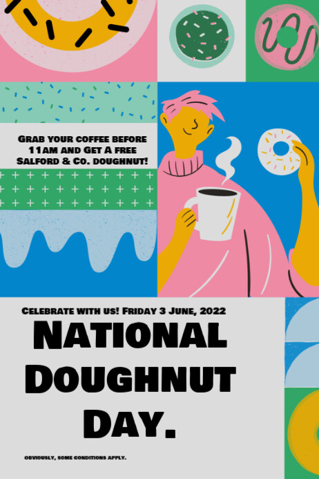 Copy of White Neon National Donut Day Poster | PosterMyWall