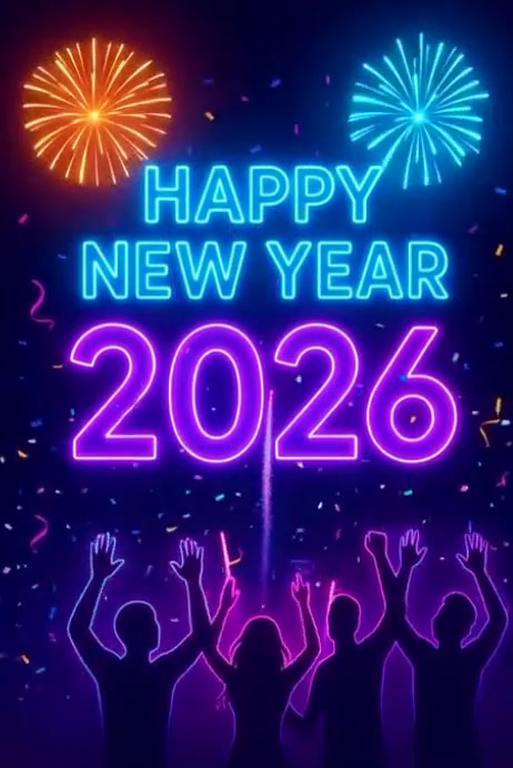 White Neon New Year Celebration Template Poster | PosterMyWall