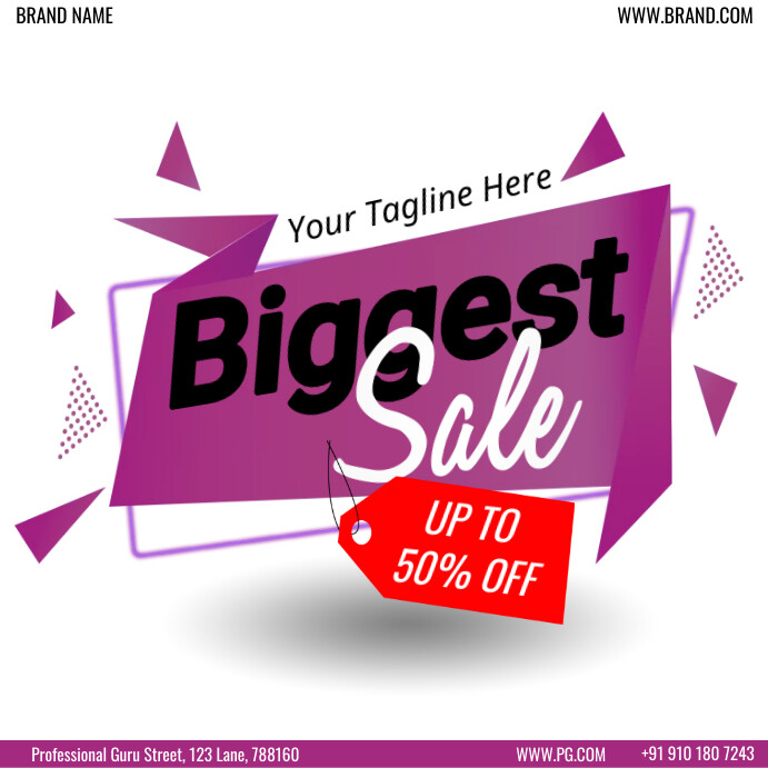 White Neon Sale Ad Instagram Template Instagr | PosterMyWall
