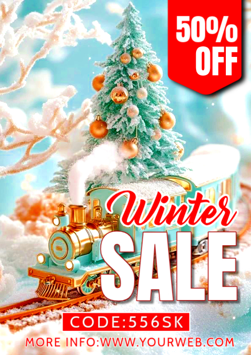 Plantilla de White Neon Winter Festival Flyer, Winter Festival Poster ...