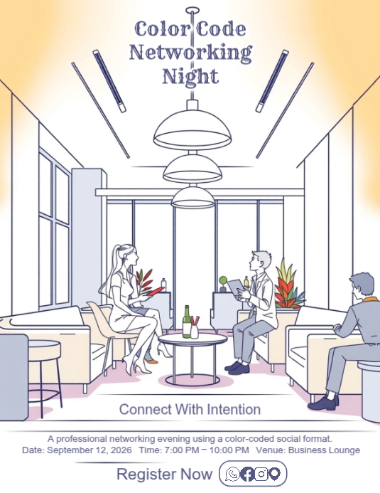 White Networking Event Flyer Template | PosterMyWall