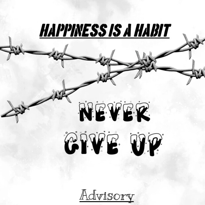 White Never Give Up Album Cover Templat | PosterMyWall