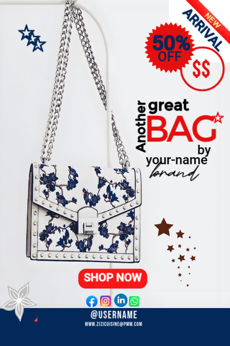 White New Arrival Handbag Poster Template | PosterMyWall