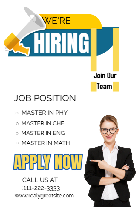 Copy of White New Job Hiring Post Office Hours For Masters In Any ...