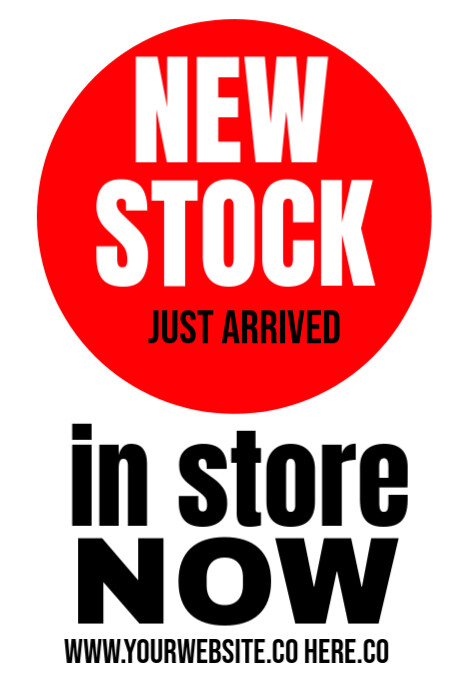 White New Stock In Store Poster Template | PosterMyWall