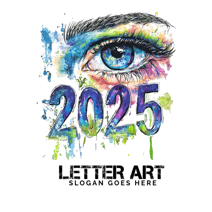 White New Year 2025 Letter Logo Template | PosterMyWall