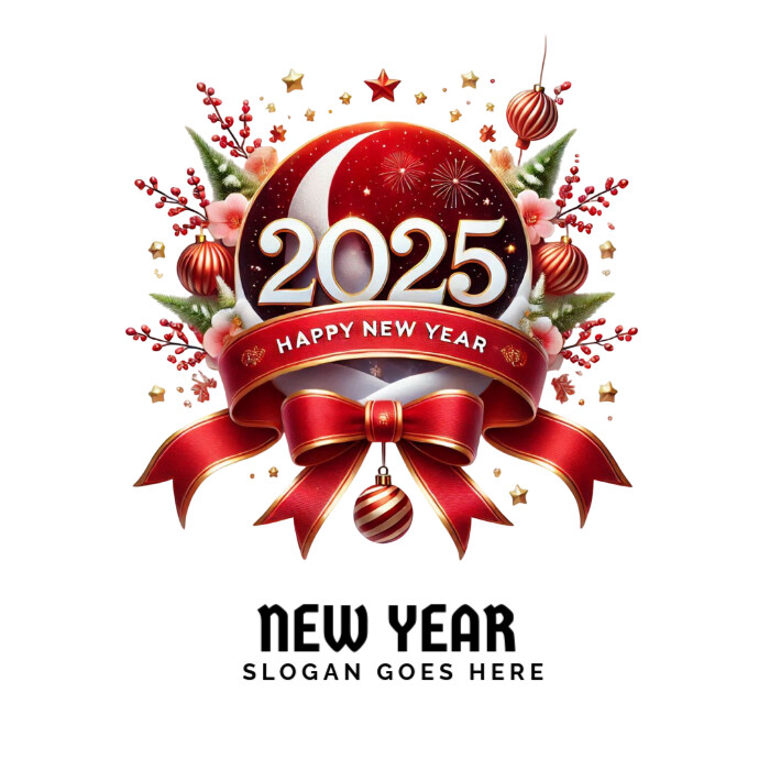 White New Year 2025 Logo Template | PosterMyWall