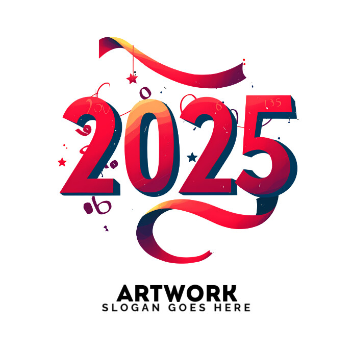 White New Year 2025 Logo Template | PosterMyWall