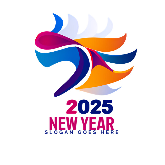 White New Year 2025 Logo Template | PosterMyWall