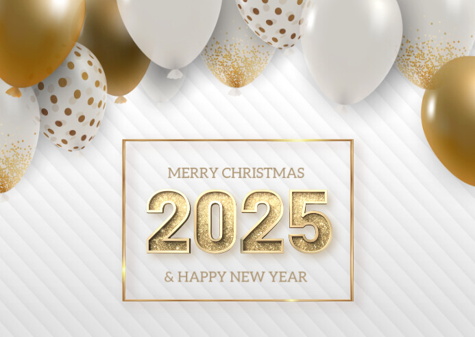 White New Year 2025 Postcard Template | PosterMyWall