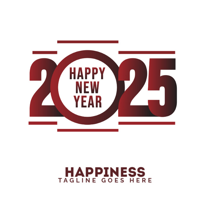White New Year 2025 Text Logo Template | PosterMyWall