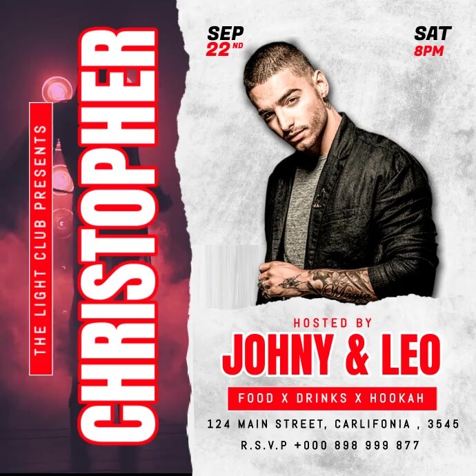 White Night Party Flyer Social Media Post An Template | PosterMyWall