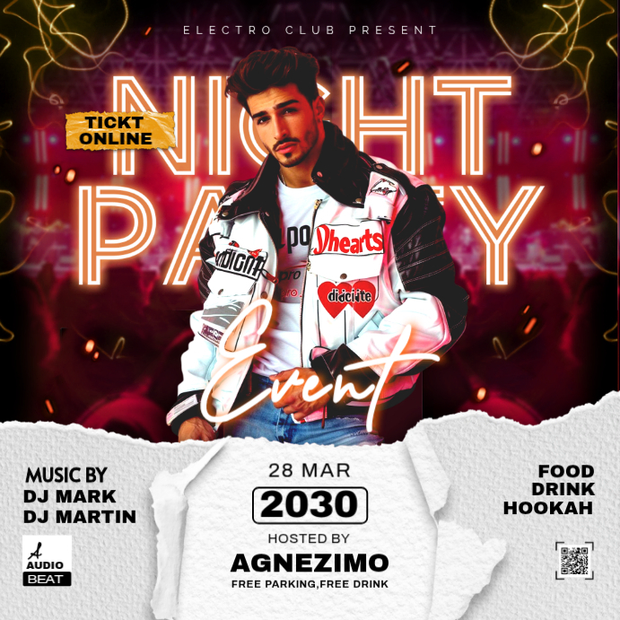 Plantilla de White Night Party Instagram Post | PosterMyWall