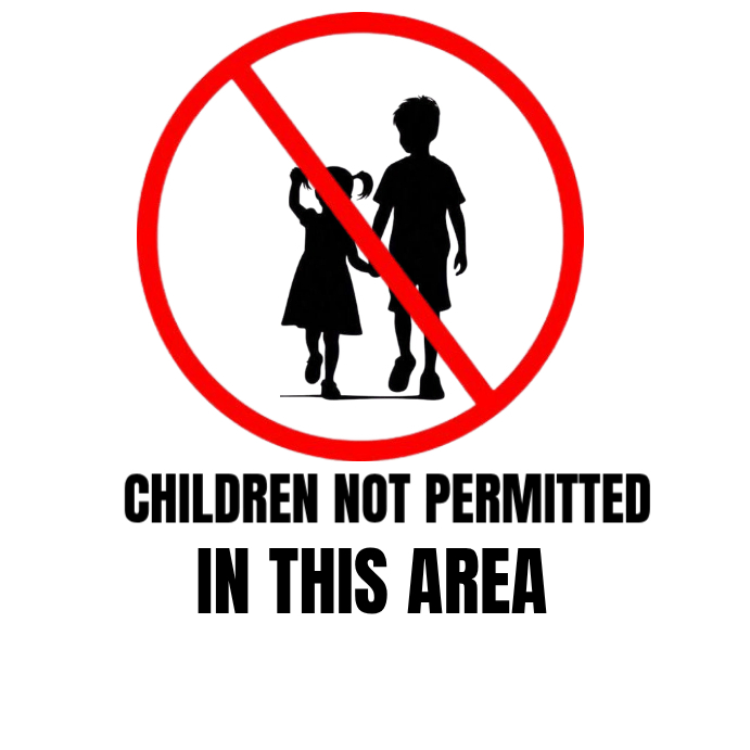 White No Children Allowed Sign Square Template | PosterMyWall