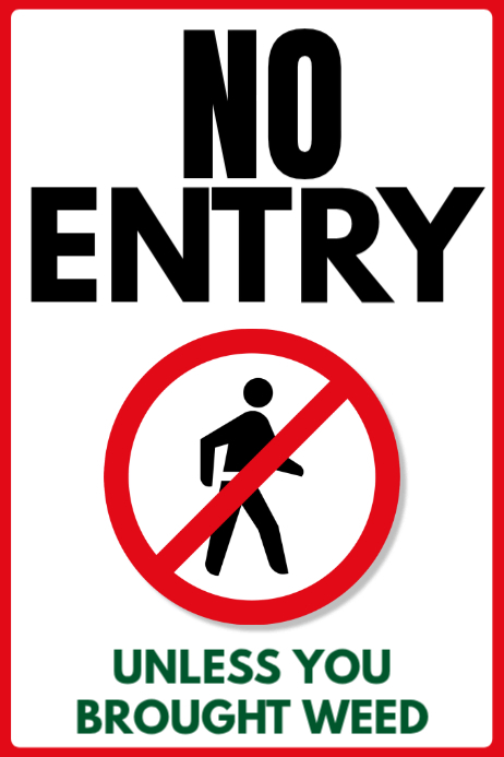 White No Entry Sign Poster Template | PosterMyWall