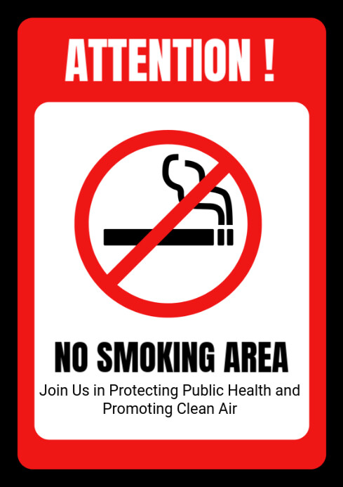 White No Smoking A2 Template | PosterMyWall