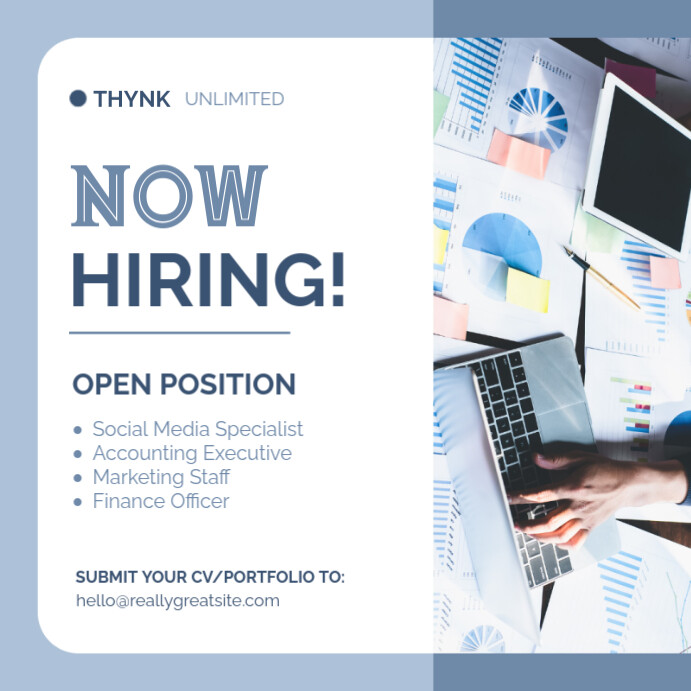 Copy of White Now Hiring Instagram Post | PosterMyWall