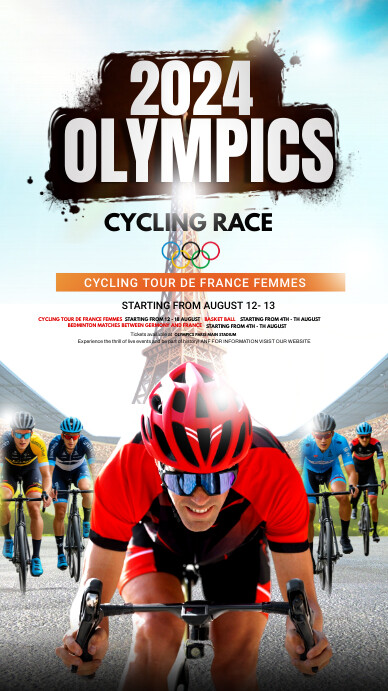 White Olympics Cycling Race Instagram Story Template | PosterMyWall