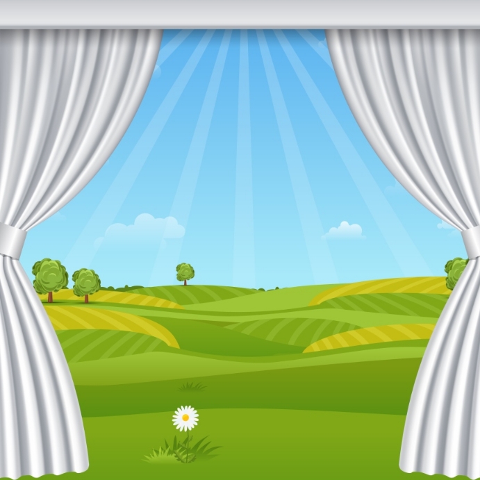 White open luxury curtains template design | PosterMyWall