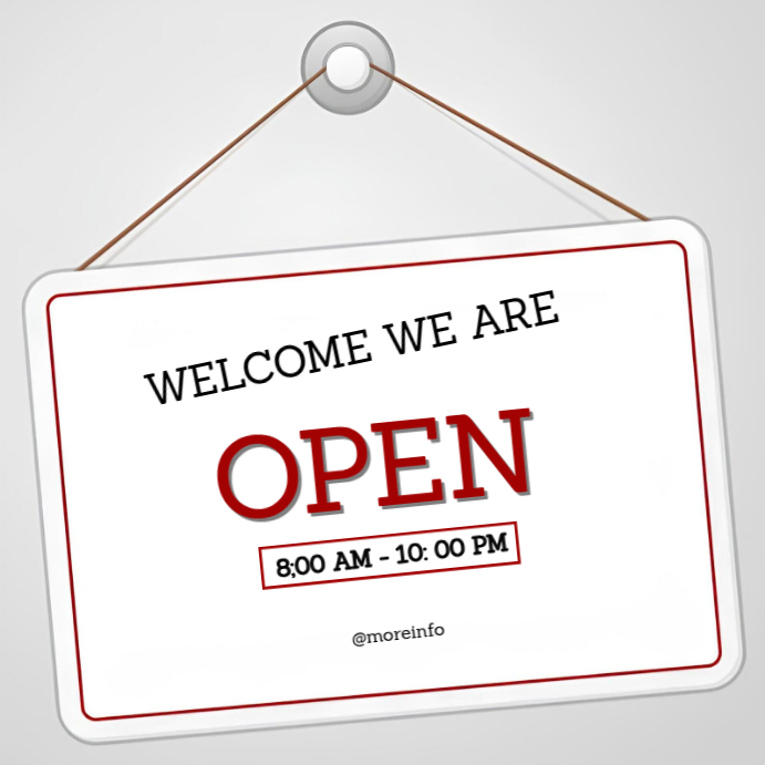 White Open Signboard Instagram Post Template | PosterMyWall