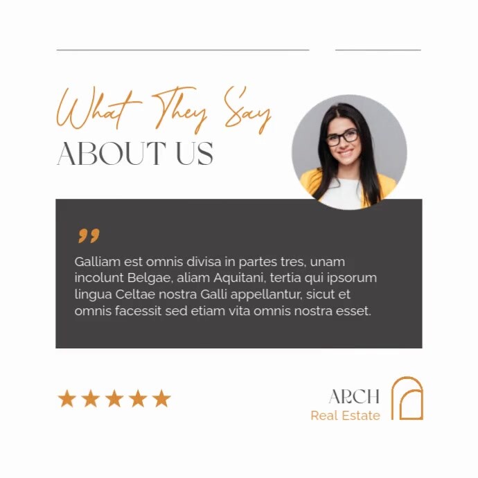 white orange and black customer review advertising Template | PosterMyWall