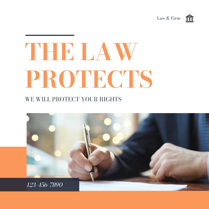 White Orange Modern & Minimal Law Firm Pos In Template | PosterMyWall