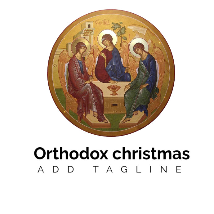 White Orthodox Christmas Logo Template | PosterMyWall