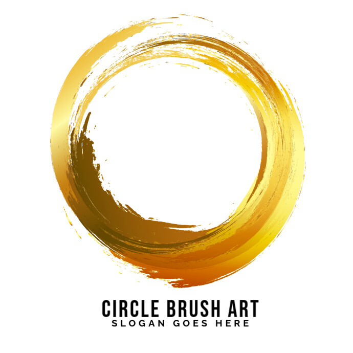 Copy of White Paint Brush Circle Art Logo | PosterMyWall