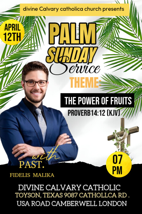 Copy of White Palm Sunday Poster | PosterMyWall