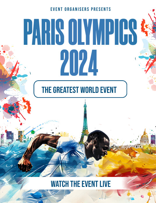 White Paris Olympics Flyer (us Letter) Template | PosterMyWall