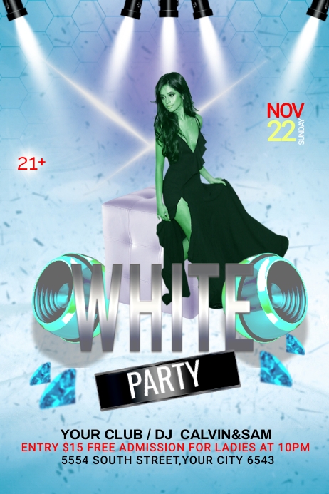 WHITE PARTY Template | PosterMyWall