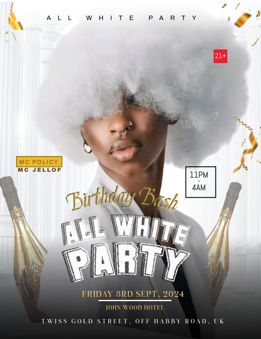 White Party Flyer (us Letter) Template | PosterMyWall