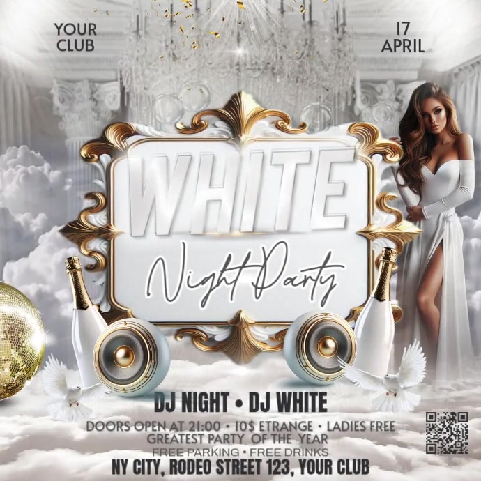 White Party Instagram Post Template | PosterMyWall