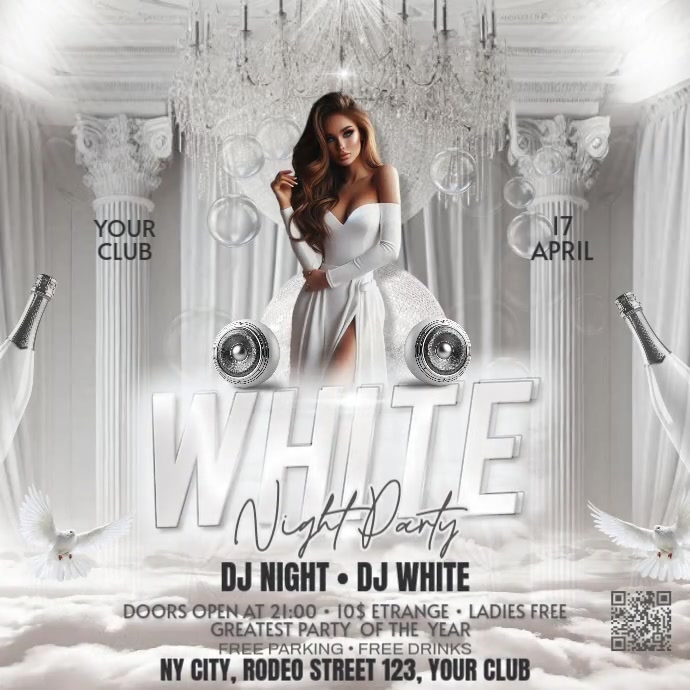 White Party Instagram Post Template | PosterMyWall