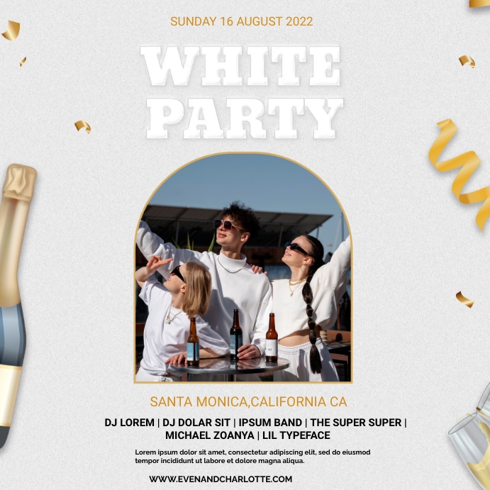 WHITE PARTY INSTRAGRAM TEMPLATE | PosterMyWall