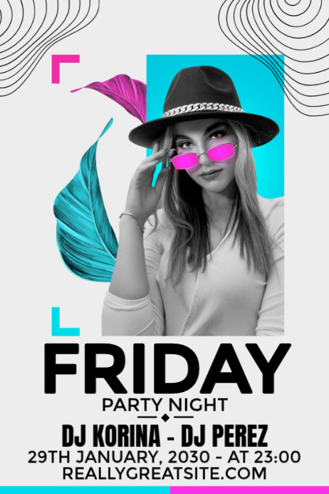 White Party Night Poster Template | PosterMyWall